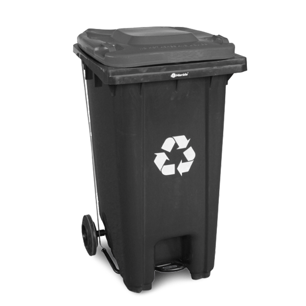 Popelnice na tříděný odpad bez víka, černá - nabytek24h.cz